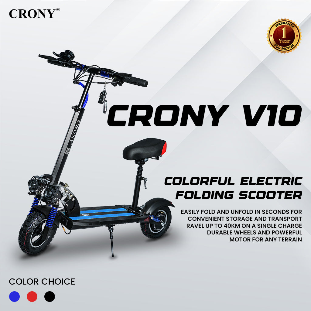 CRONY V10 Fast Speed Electric Scooter 1200W Motor, 48V Battery, Top Sp ...
