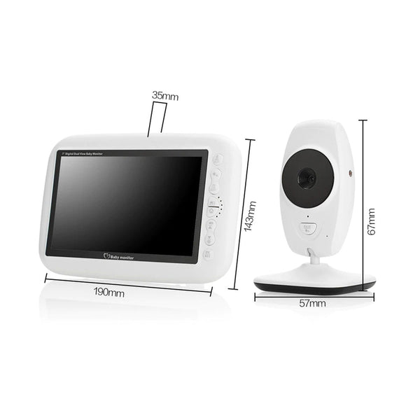 7inch TFT LCD Baby Monitor Infrared Night Vision IR LED Temperature De ...