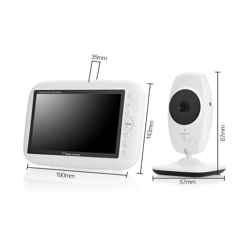7inch TFT LCD Baby Monitor Infrared Night Vision IR LED Temperature De ...