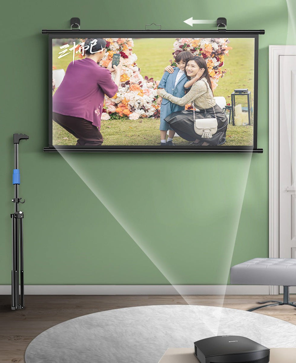 CRONY 150”projector screen with stand Portable Foldable Projection Mov ...