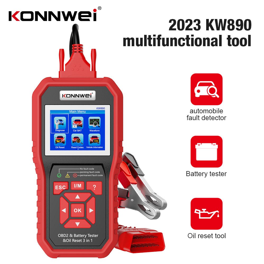 KONNWEI KW890 Battery Tester Car OBDII Oil Service Light Reset Tool OB ...